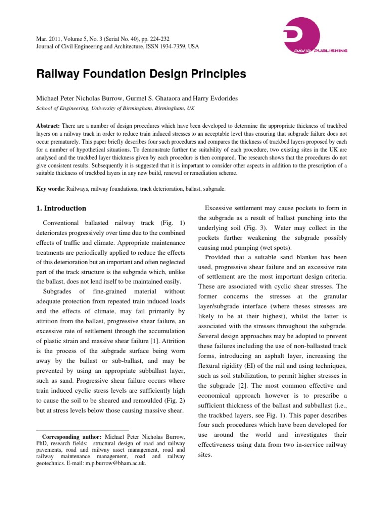 Railway Foundation Design Principles | PDF | Strength Of Materials ...