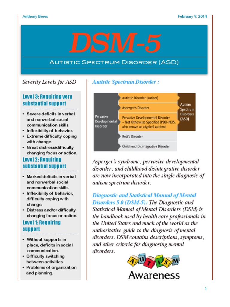 Fact Sheet ASD DSM-5 | Spectrum Disorder | Autism Spectrum
