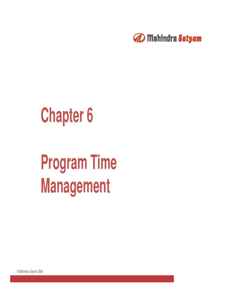 Program Time Program Time Management: © Mahindra Satyam 2009 | PDF ...