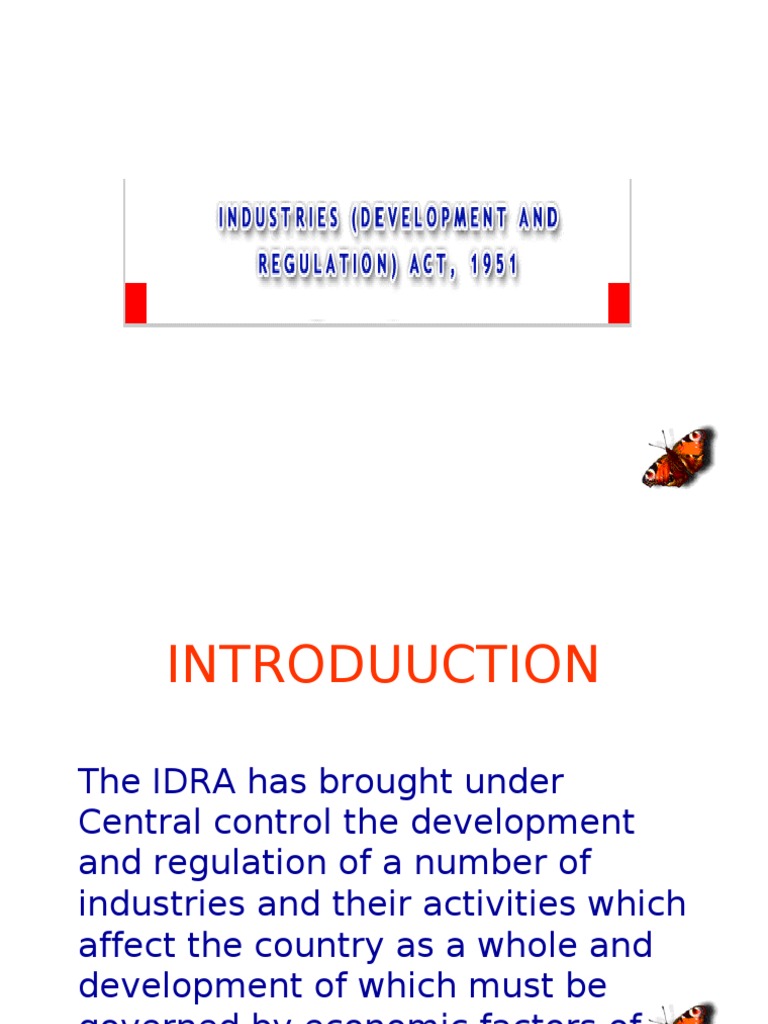 IDRA: Overview of Industrial Regulation | PDF | Regulation | Industries