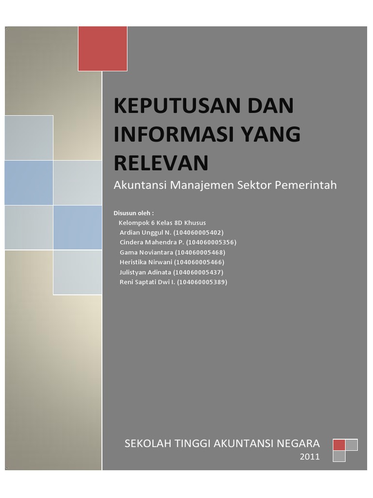Chapter 11 (Keputusan & Informasi Yang Relevan) | PDF