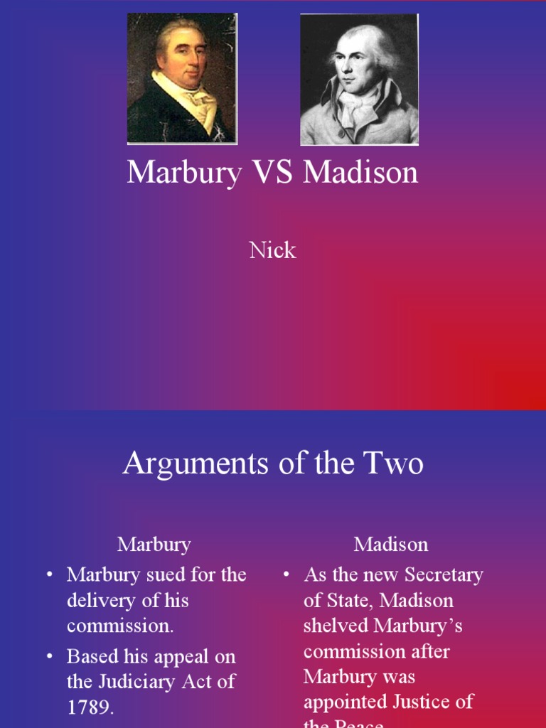 Marbury v. Madison: Judicial Review Origins | PDF