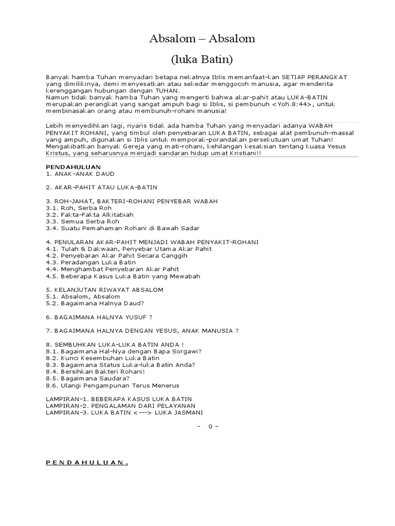 Absalom | PDF | Agama & Spiritualitas