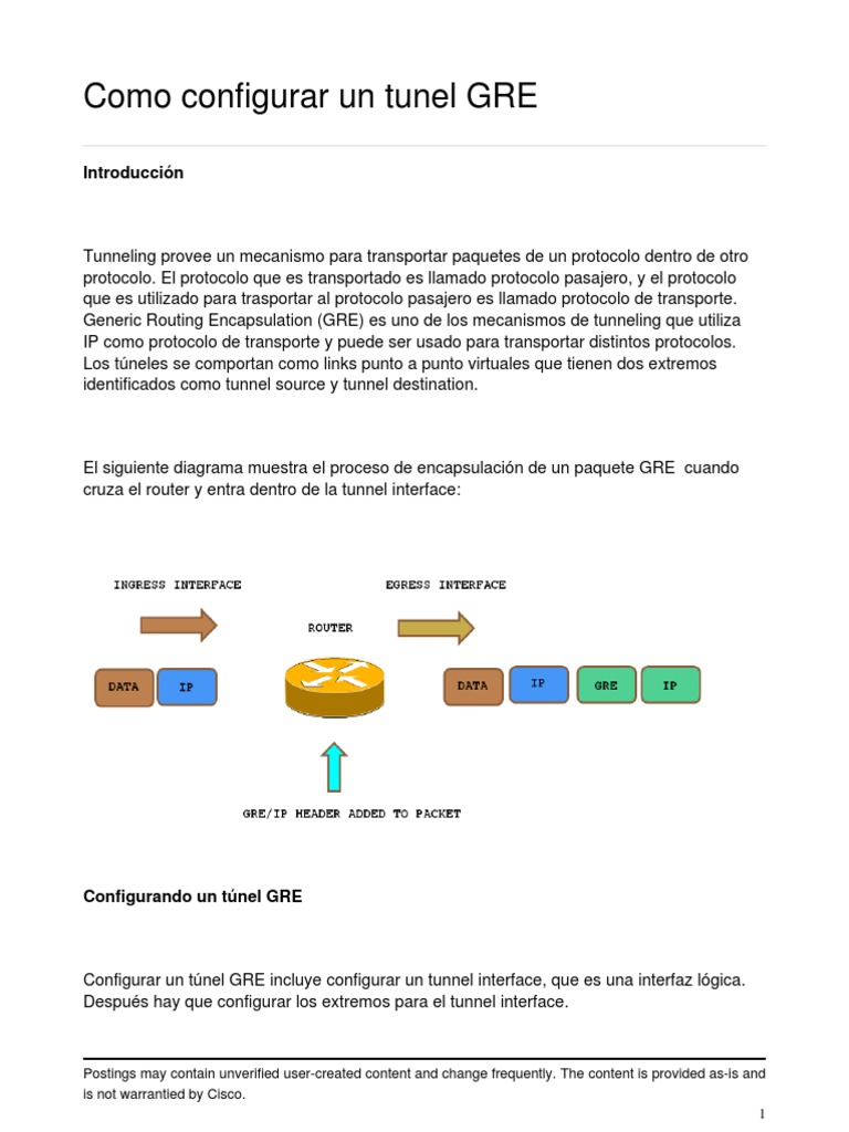 Configurar Tunel GRE | PDF | Protocolos de internet | Enrutador ...