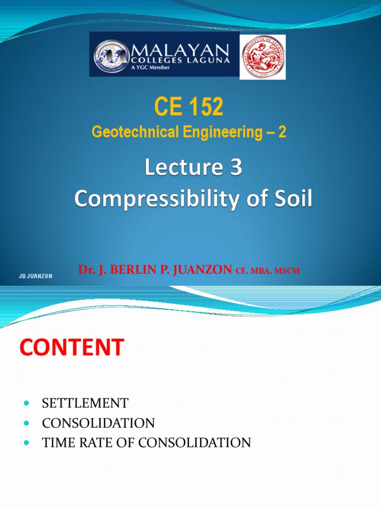 Lecture 3.0 Compressibility of Soil | PDF | Continuum Mechanics ...