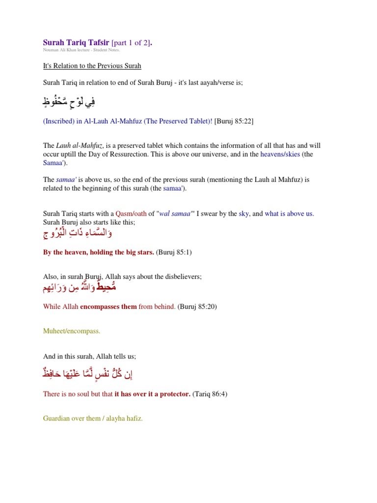 Surah Tariq | PDF