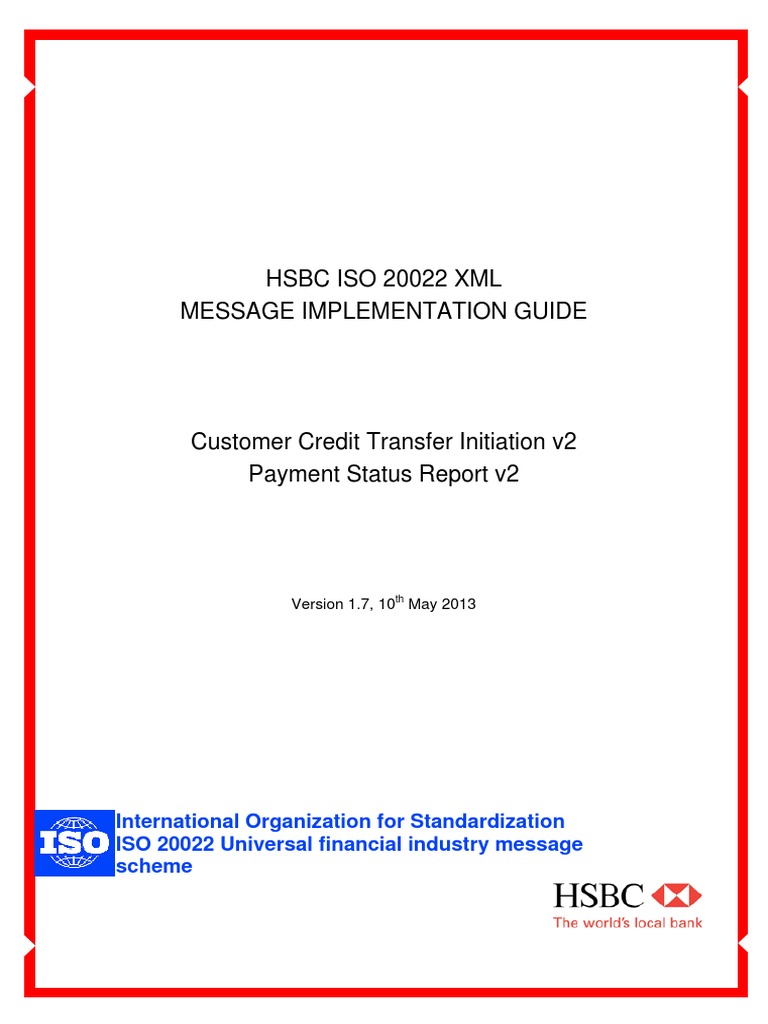 ISO 20022 CCTI XML Core V2 Message Implementation Guide v1.7 | PDF | Xml | Xml Schema