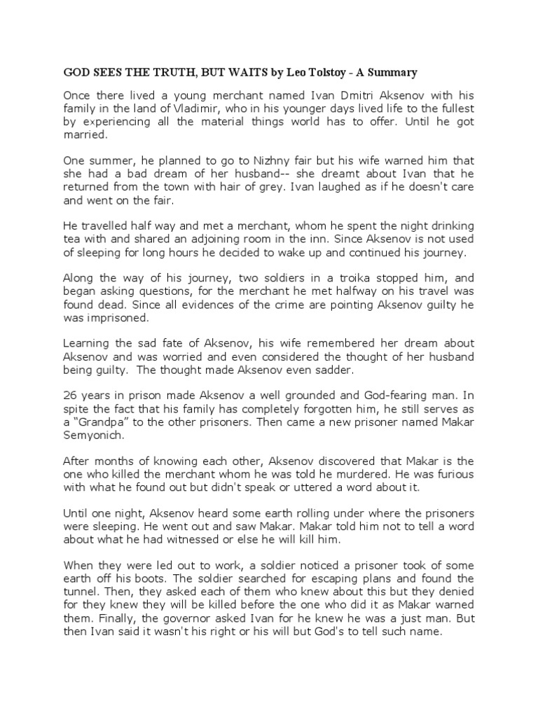 God Sees The Truth | PDF | Violence