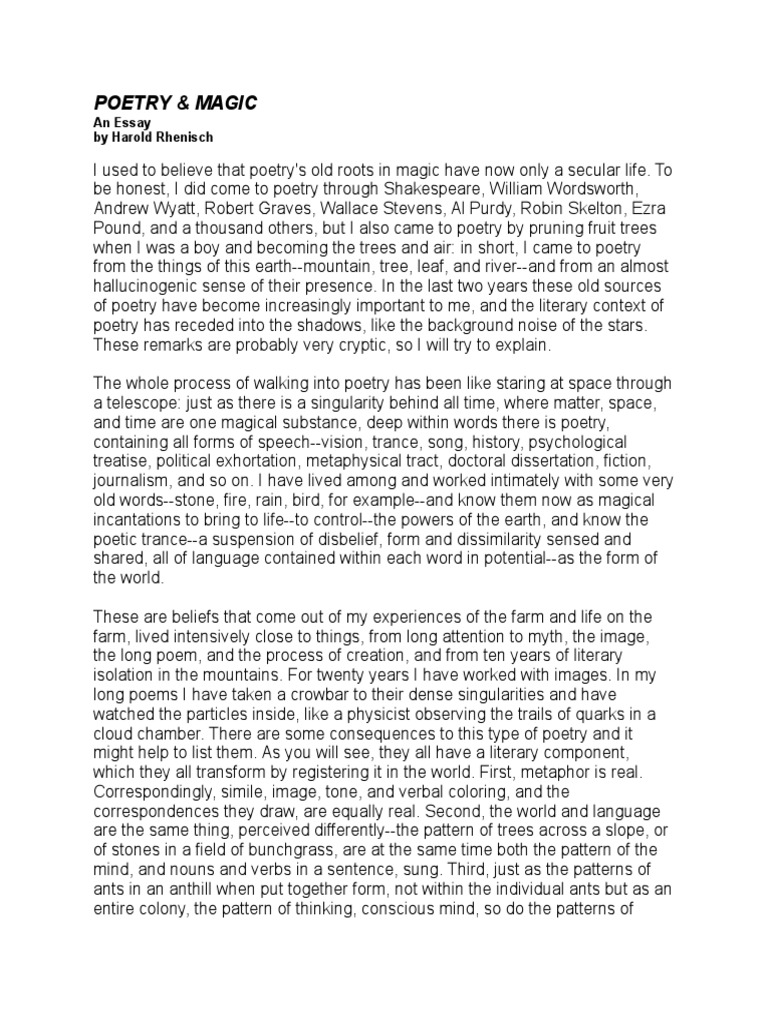 Poetry and Magic | PDF | Poetry | Magic (Paranormal)