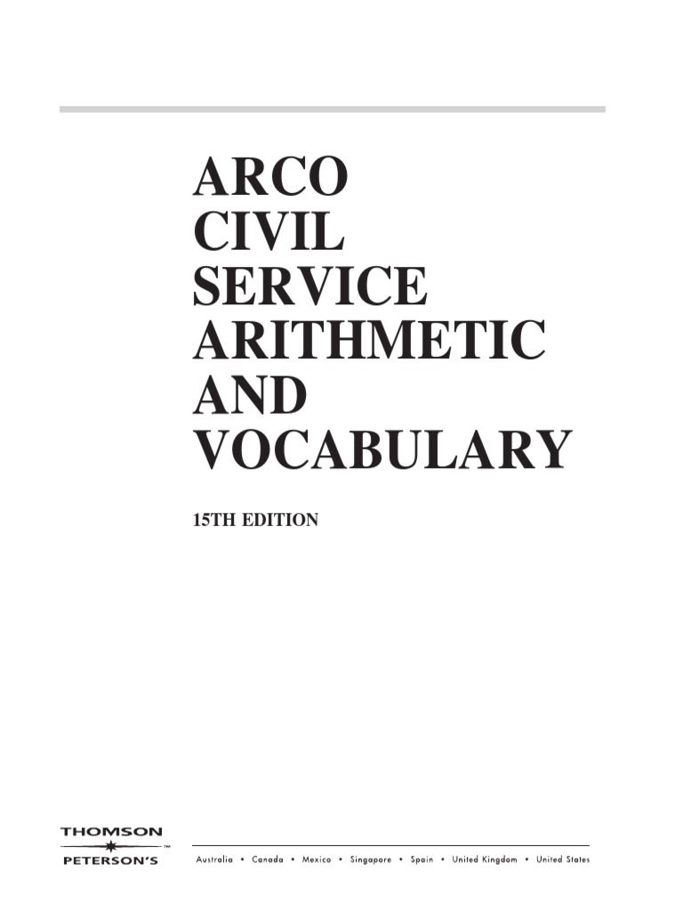Civil Service Arithmetic and Vocabulary | PDF | General Schedule (Us ...
