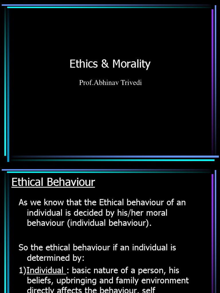 The Relation Between Ethics & Morality | PDF | Value (Ethics) | Norm (Social)