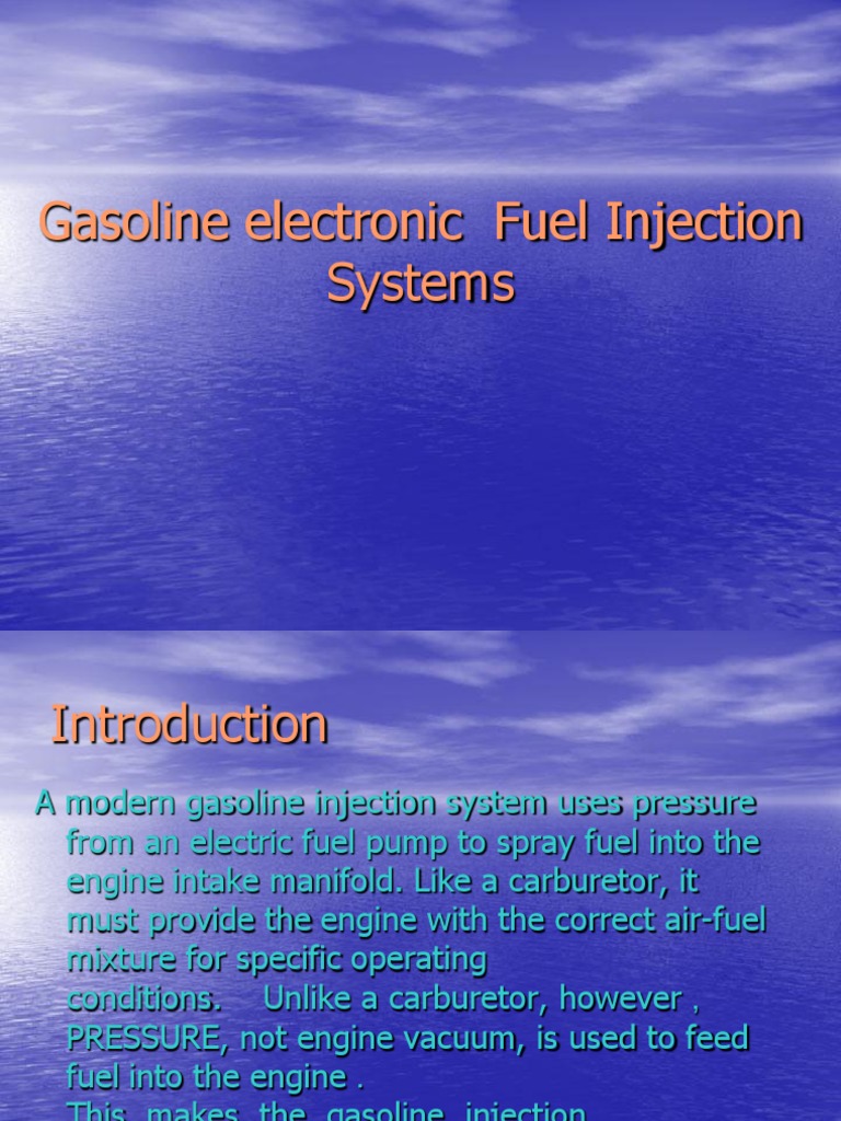 Gasoline Injection System Guide | PDF | Fuel Injection | Internal ...