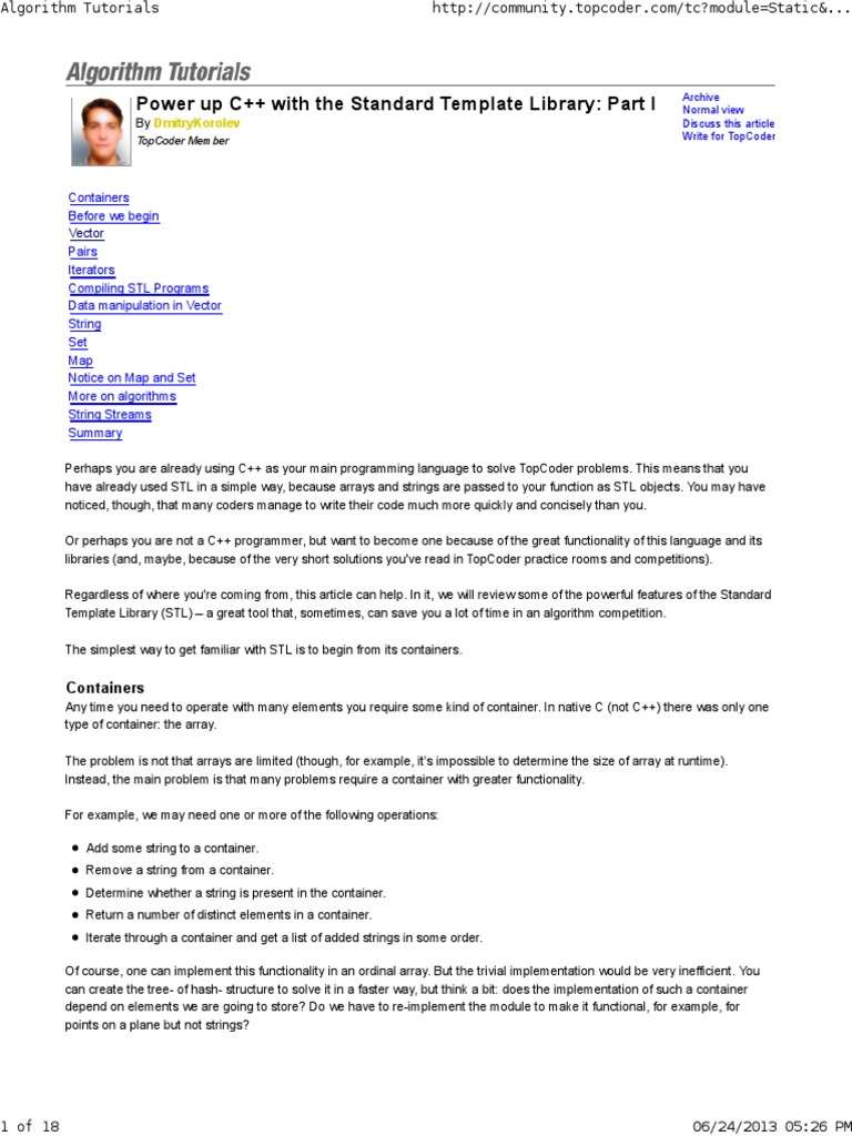 STL1 | PDF | Array Data Structure | C++