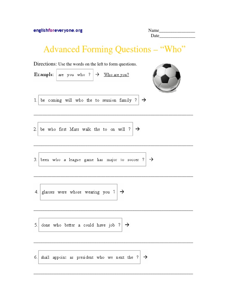 Advanced Forming Questions - Who | PDF