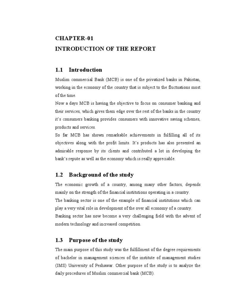 Introduction of The Report | PDF | Banks | Economies