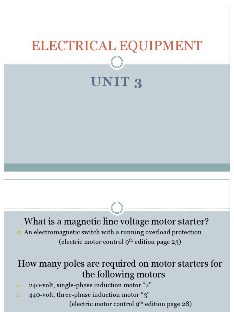 Electrical Equipment Report | PDF | Electric Motor | Relay