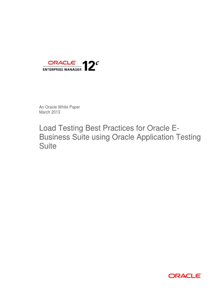Load Testing Best Practices Oats Pdf Oracle Database Databases