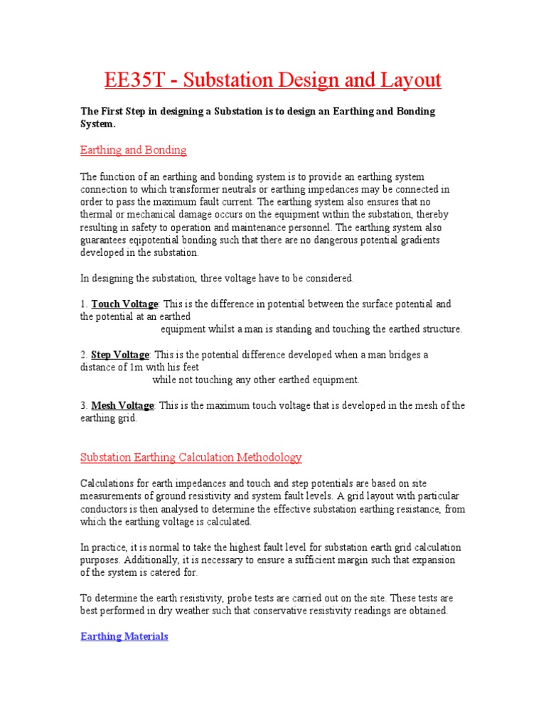 Substation Design - Notes | PDF | Electrical Substation | Insulator ...