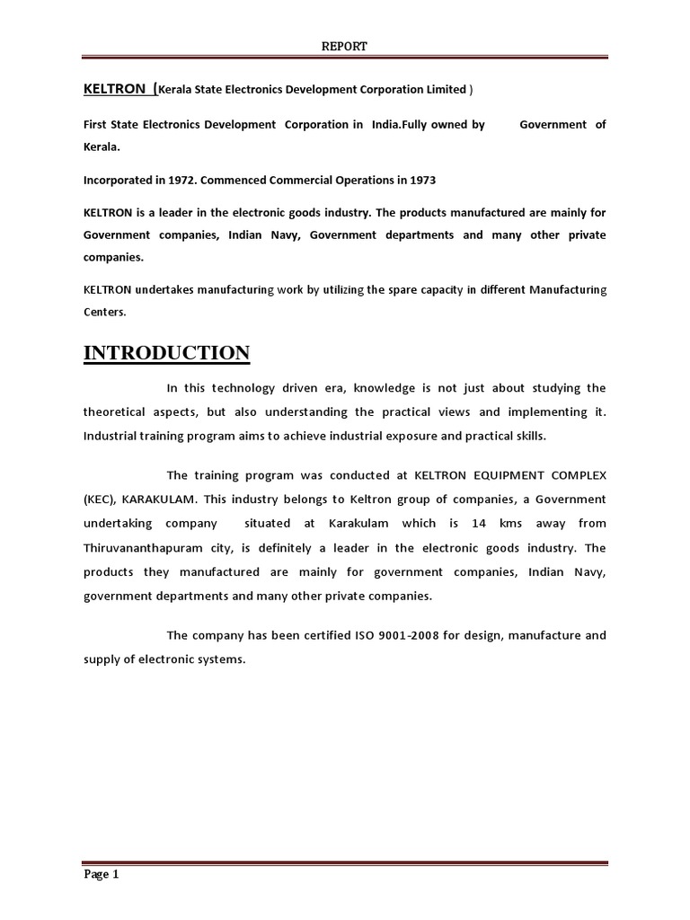 Keltron Os Report | PDF | Electric Power Industry | Enterprise Resource Planning