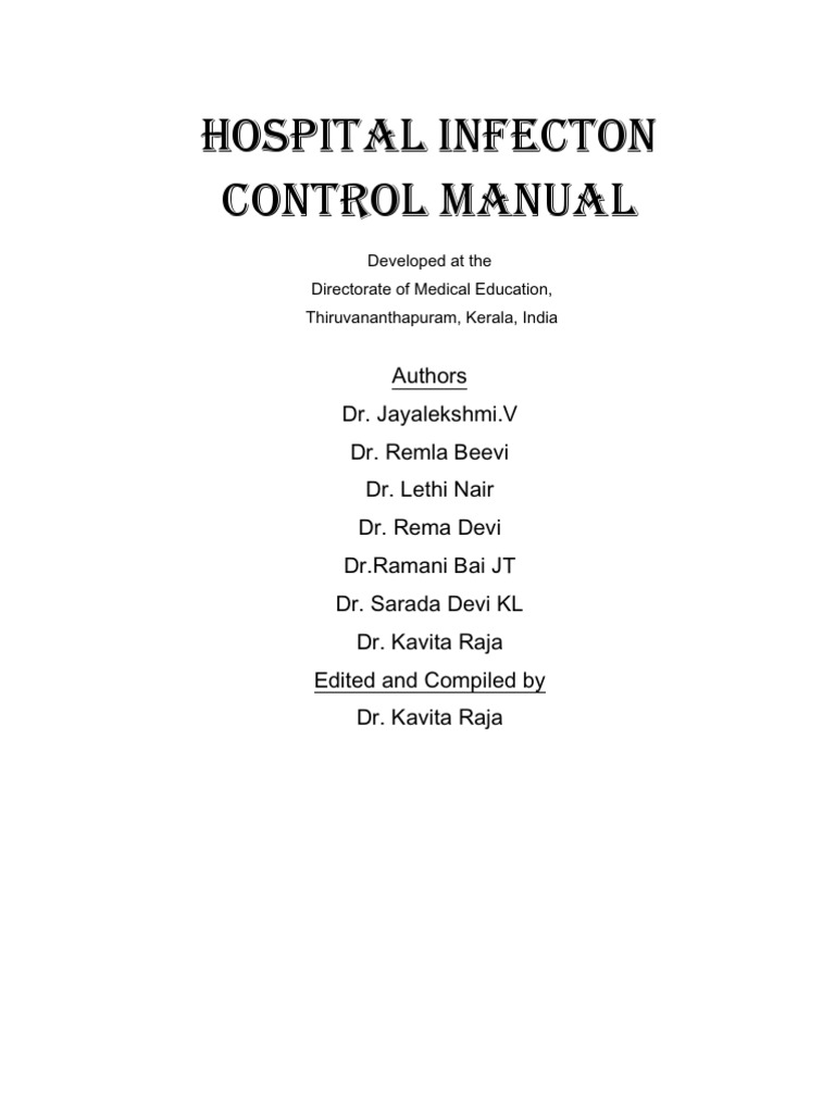 Hospital Infection Control Manual | PDF | Infection Control | Hospital ...
