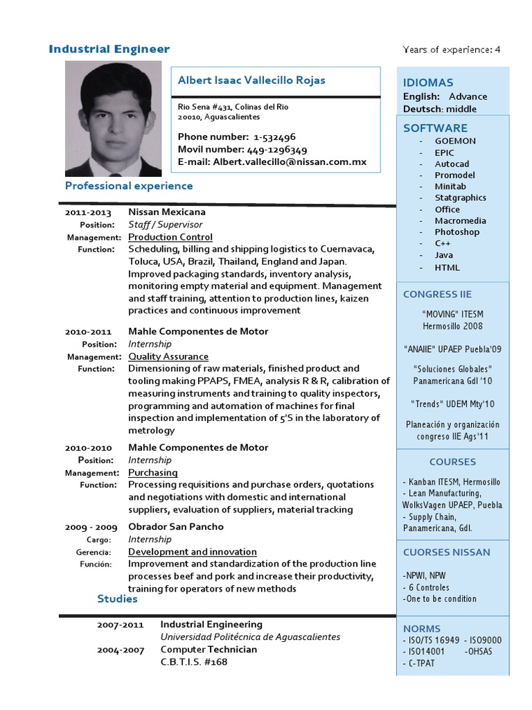 Albert CV | PDF | Systems Engineering | Science And Technology
