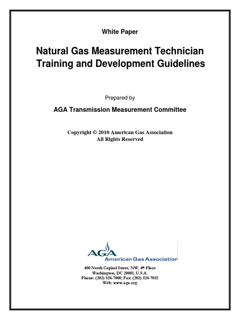 Natural Gas Measurement Technician Training and Development Guidelines ...