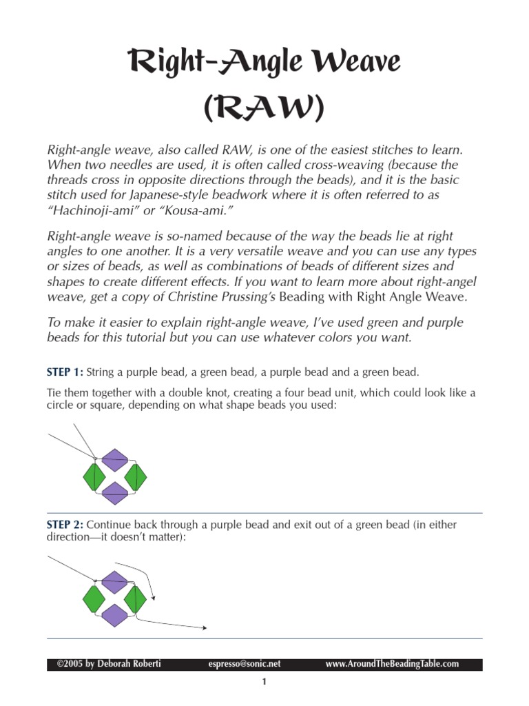 Right Angle Weave | PDF | Beadwork | Bead