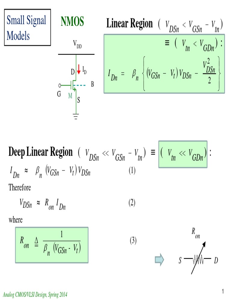 Region Linear: Small Signal Models | PDF | Mosfet | Modulation