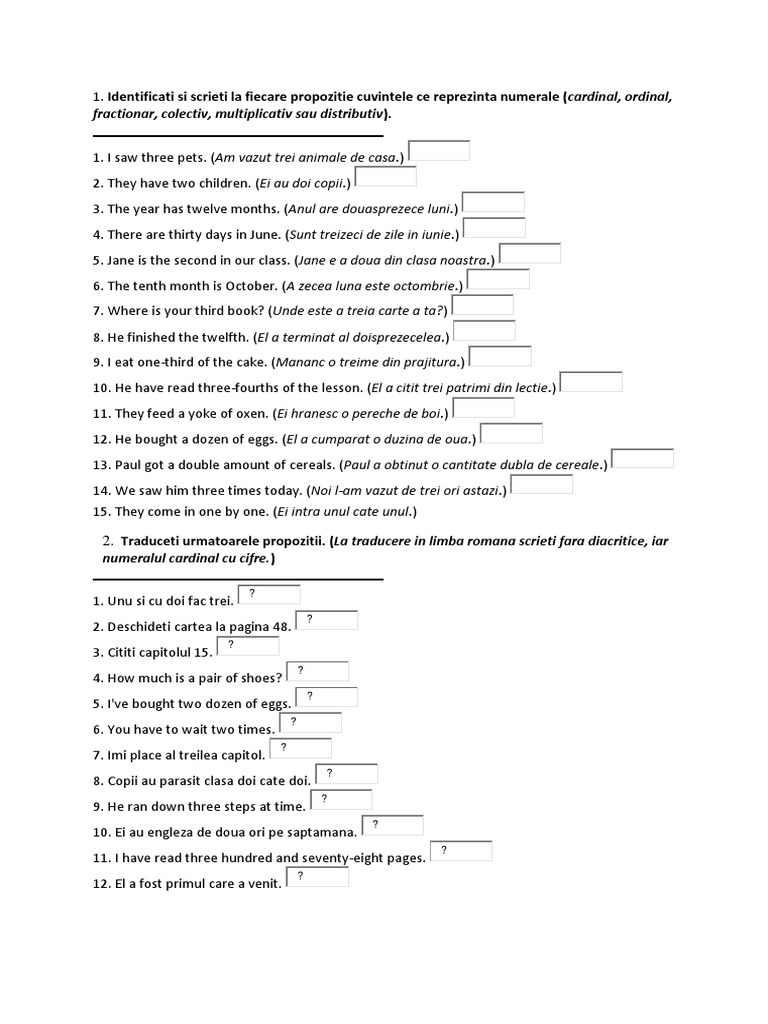 Numerals in Romanian Text: Identifying Cardinal, Ordinal, Fractional ...