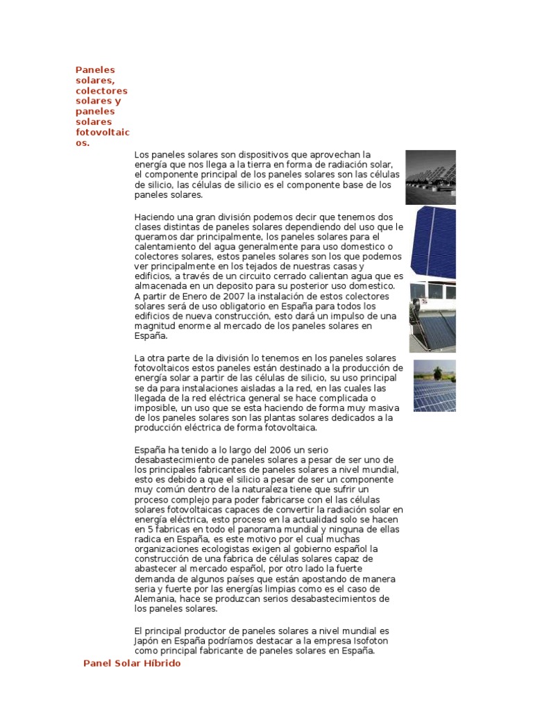 Eficiencia de Paneles Solares Híbridos | PDF | Energía solar | Panel solar