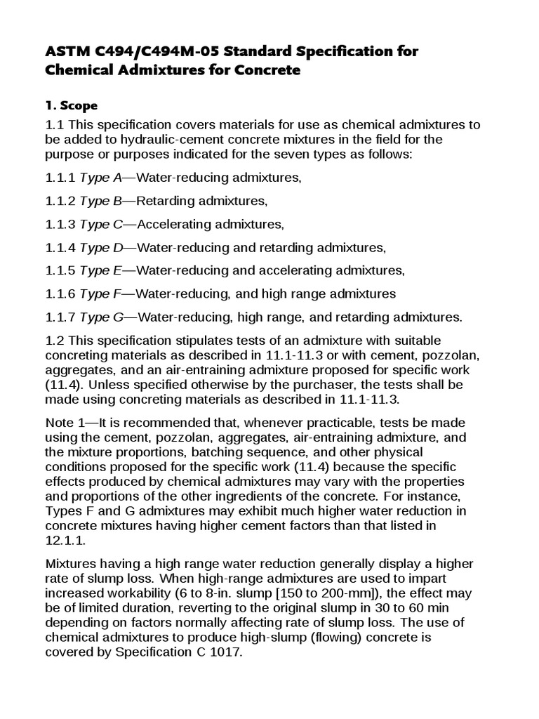 Astm C494 | PDF | Concrete | Structural Engineering
