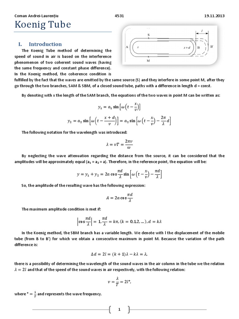 Koenig Tube | PDF | Waves | Frequency