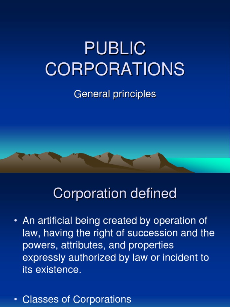 Public Corporations | State Owned Enterprise | Corporations