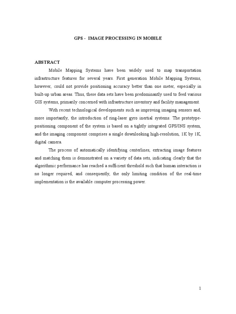 GPS and Image Processing for Mobile Mapping | PDF | Inertial Navigation ...