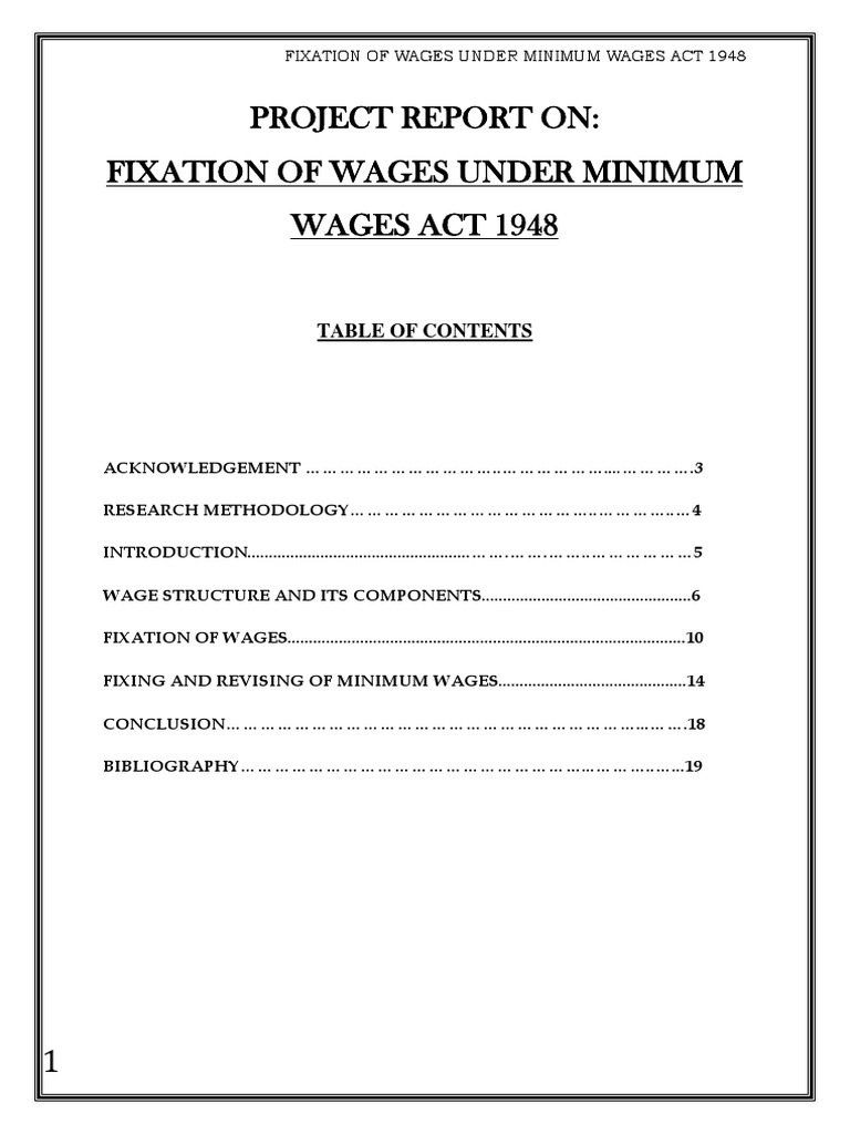 Examining Fixation of Wages Under the Minimum Wages Act of 1948 | PDF ...