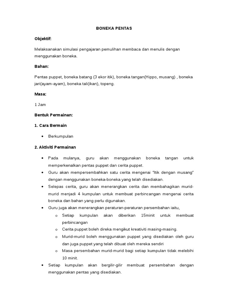 Boneka Pentas | PDF
