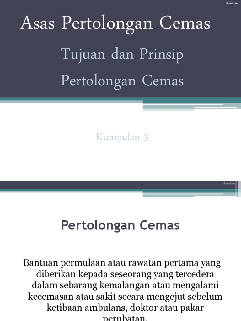 Tujuan Dan Prinsip Asas Pertolongan Cemas | PDF | Kesehatan Holistik
