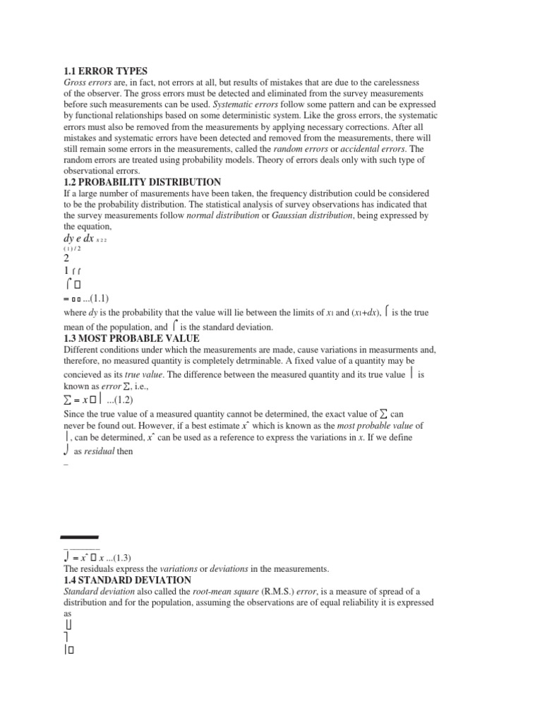 Dyedx: 1.1 Error Types | PDF | Observational Error | Errors And Residuals