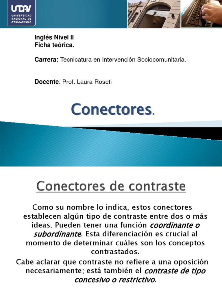 Conectores de Contraste, Adversativos y Concesivos Clase 6 | PDF ...