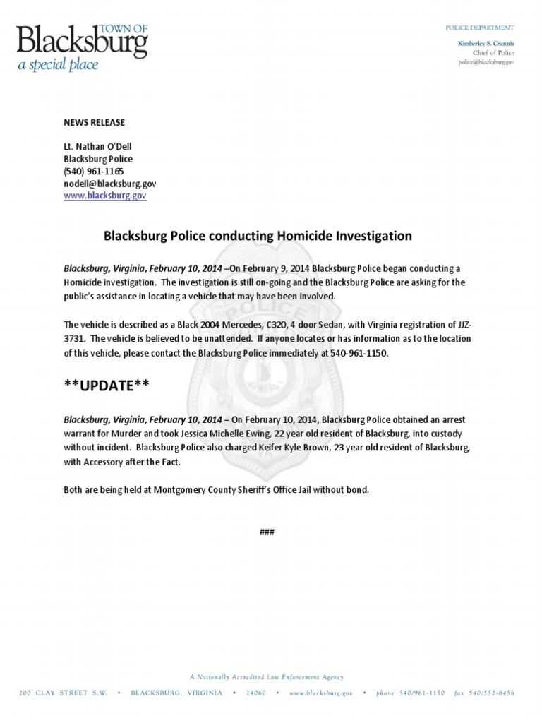 Homicide Investigation Update | PDF | Social Science | Law