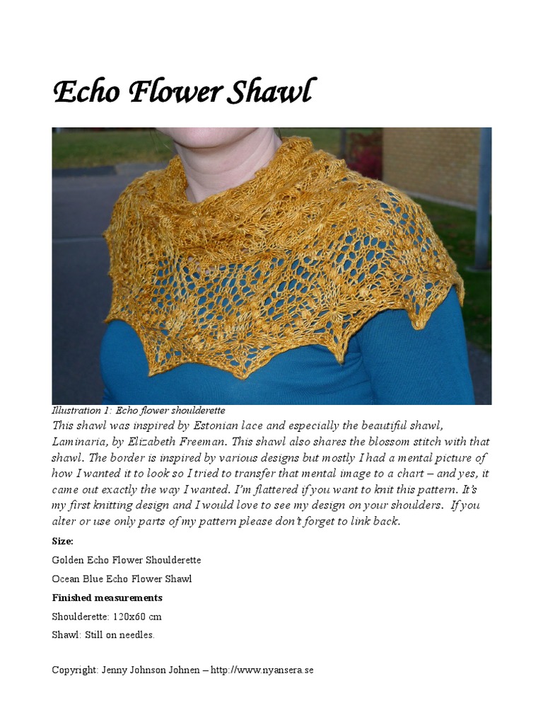 Echo Flower Shawl Knitting Pattern | PDF