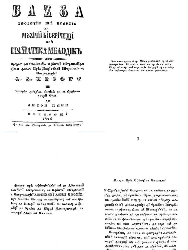 Gramatica Melodica Anton Pann 1845 | PDF