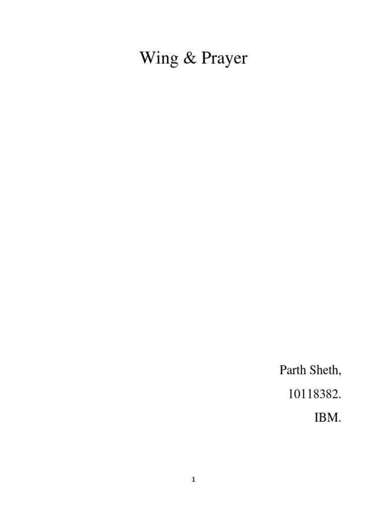 Wing & Prayer 10118382 Parth Sheth. | PDF | Swot Analysis | Economies