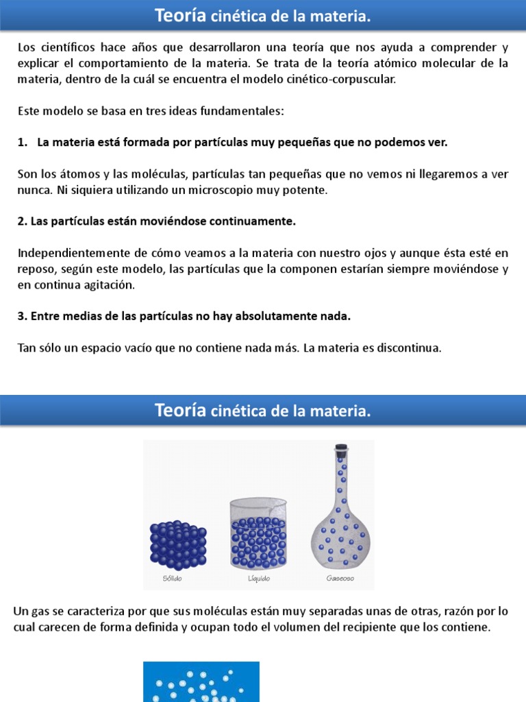 Teoria Cinetica de La Materia | PDF | Gases | Moléculas