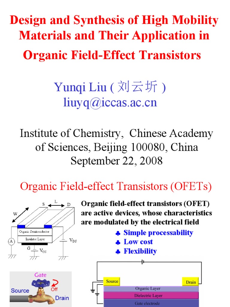 Design and Synthesis of High Mobility Materials and Their Application ...