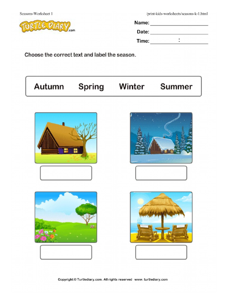 Seasons Worksheet 1 TurtleDiary | PDF