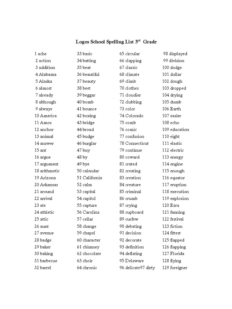 Microsoft Word 3rd Grade Words | PDF | Science | Astronomy