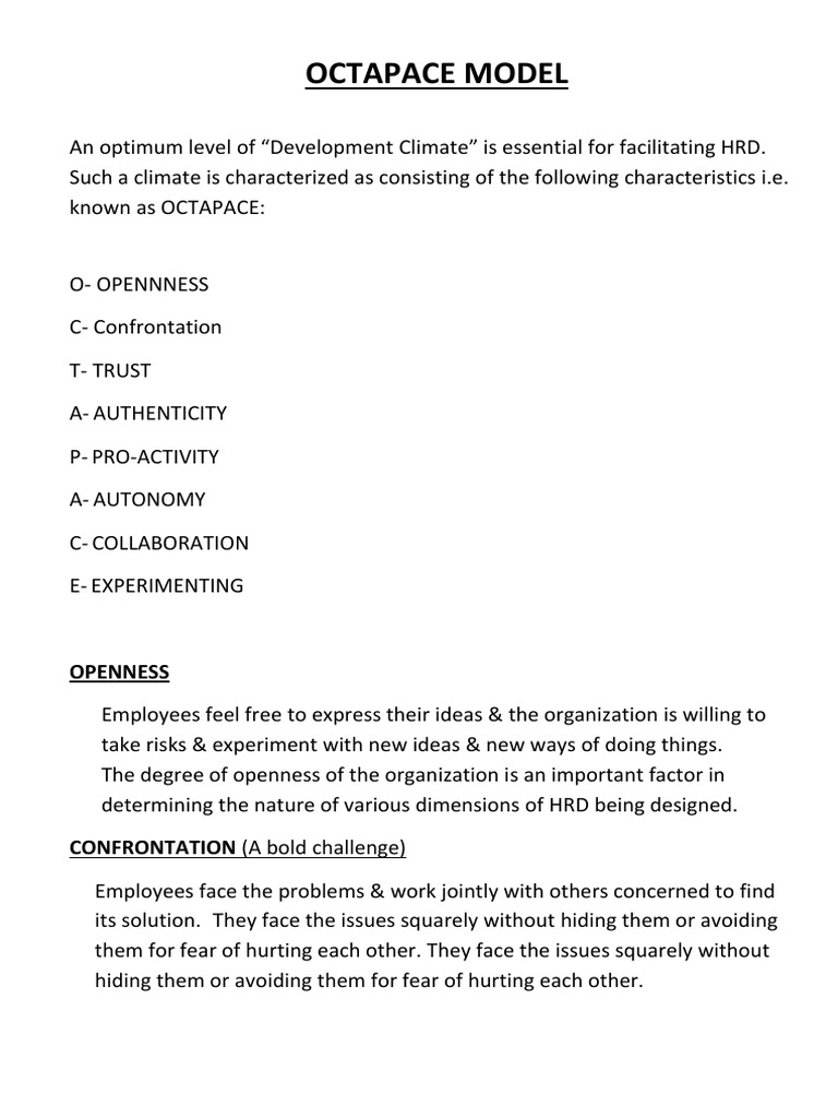 octapace model.docx | Trust (Emotion) | Employment | Free 30-day Trial ...