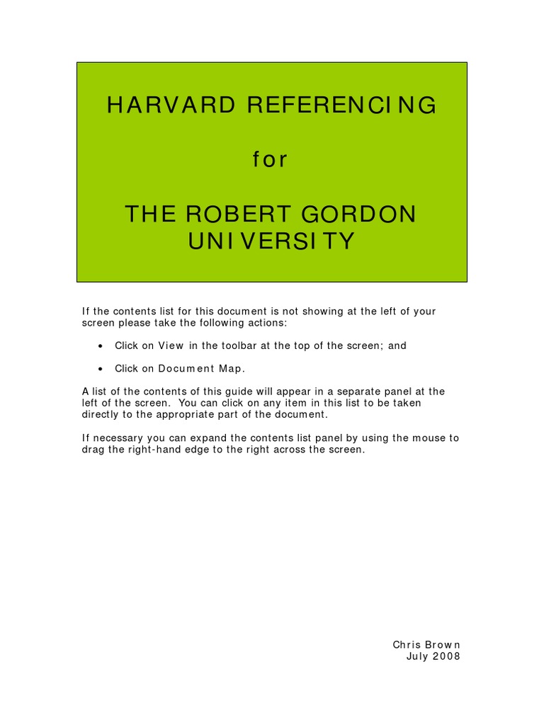 Harvard Guide RGU | PDF | Citation | Plagiarism