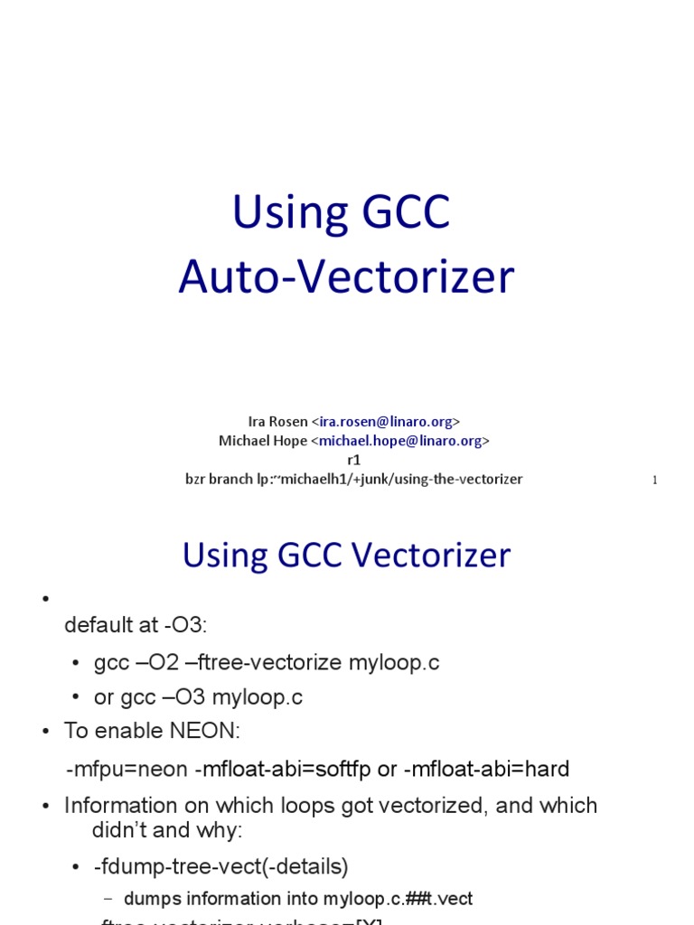 Using GCC Auto-Vectorizer | PDF | Object Oriented Programming ...